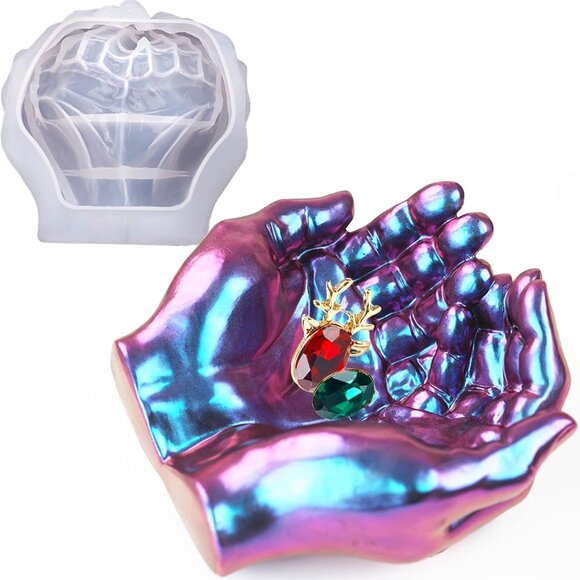 Party Supplies | Hand Mold For Resin Hand Shape Tray Silicone Mold For ...